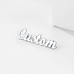 Custom4U Name Brooch Pin Personalized Stainless Steel Customized Name Tag Jewelry for Women