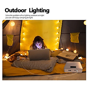 80Wh Portable Power Station with 2PCS 700LM Hanging LED Bulbs,2 USB 2A Ports,20000mAh Backup LiFePO4 Battery and 16W Solar Panel,Solar Generator for Garden,Shed,Barn,RV,Outdoors Camping Travel Hunting