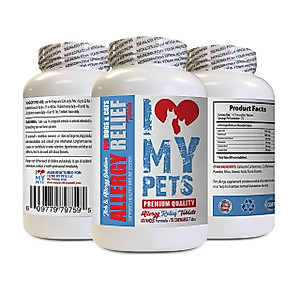 Cats Allergy Relief - Dog and CAT Allergy Relief - for Pets - Relieve ITCHING - Premium - bromelain for Cats - 75 Treats (1 Bottle)