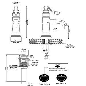Bathfinesse Oil Rubbed Bronze Bathroom Faucet Single Handle Single Hole Farmhouse Stream Bathroom Sink Faucets & Parts with Pop Up Drain Assembly Vanity Supply Hose Lead-Free