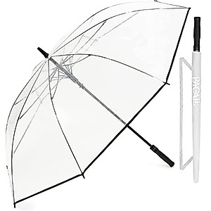 BAGAIL Golf Umbrella 68/62/58 Inch Large Oversize Double Canopy Vented Automatic Open Stick Umbrellas for Men and Women (Clear, 62in)
