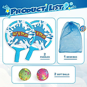 Water Paddle Ball Swimming Pool Game - Fun Pool Games for Adults and Kids - Beach Games for Family Fun.