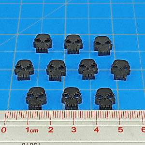 LITKO Mini Skulls | Tiny Skull | Wound | Casualty | Death | Board Game | Role Play Game | Miniature Wargames | Compatible with Dungeons & Dragons, 40K (Black)