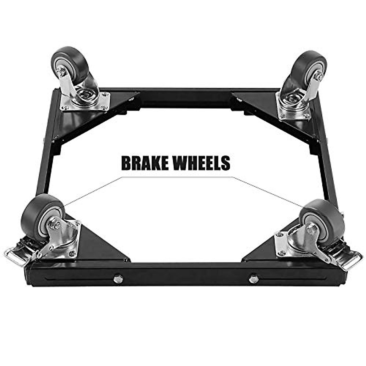SPACECARE Mobile Roller with 2 Locking Wheels - Adjustable Furniture Dolly with Steady Steel Frame Washing Machine Stand Black Refrigerator Base Moving Cart