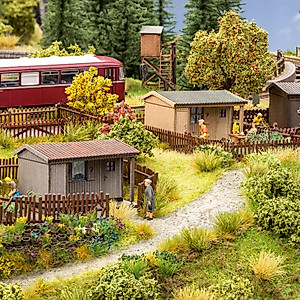 Warmtree 20 Pcs Static Grass Bushy Tufts Lowland Shrubs Model Kit Scenery Model DIY Miniature for Train Landscape Railroad Scenery Sand Military Layout Model War Gaming Terrain(Autumn Green)