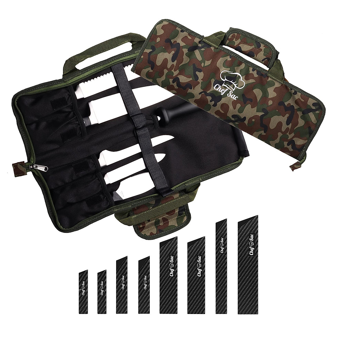 Chef Sac Chef Knife Roll Bag Case with 8-Pack Knife Guards Included