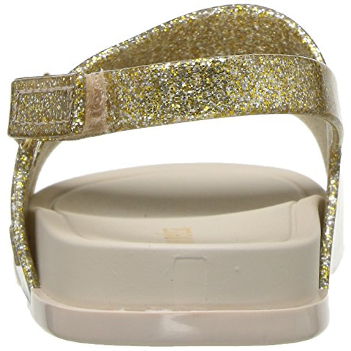 Mini Melissa Baby-Girl's Mini Beach Slide Sandal Flat, Gold Glitter, 9 M US Toddler
