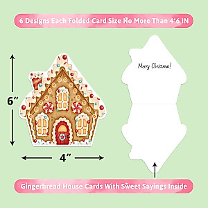 ceiba tree 36Pcs Christmas Gingerbread House Cards Festive Winter Holiday Greeting Cards with Envelopes and Stickers Die Cut