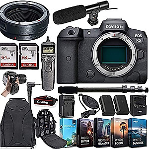 Canon Intl. EOS R5 Mirrorless Digital Camera (Body Only) and Mount Adapter EF-EOS R Bundle + Deluxe Accessories Kit (Renewed)