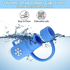 10mm Straw Covers Cap Topper for Stanley Cups, 8PCS Reusable Silicone Straw Covers Topper for Stanley 30 Oz 40 Oz Tumbler with Handle, Mini Cup Straw Cover Dispenser Tips for Stanley Cups Accessories