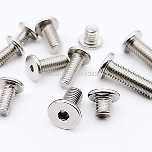 Ochoos 10/50pcs M3 M4 M5 A2-70 SUS 304 Stainless Steel Hex Hexagon Socket Ultra Thin Super Low Short Flat Wafer Head Allen Screw Bolt - (Thread Diameter: M3 50pcs, Length: 5mm)