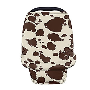 Belidome Brown Cow Print Infant Stroller Cover Durable Stretch Soft Pram Dust Protector