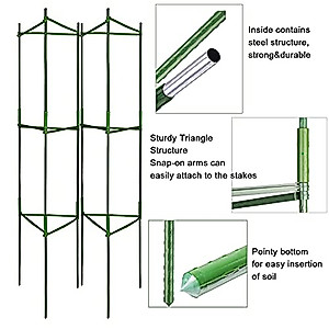 Tomato Cage, 3-Pack Garden Plant Support Tomato Cage, Garden Trellis for Climbing Plants, Plant Trellis Kits Plant Stakes & Support for Vertical Climbing Plants