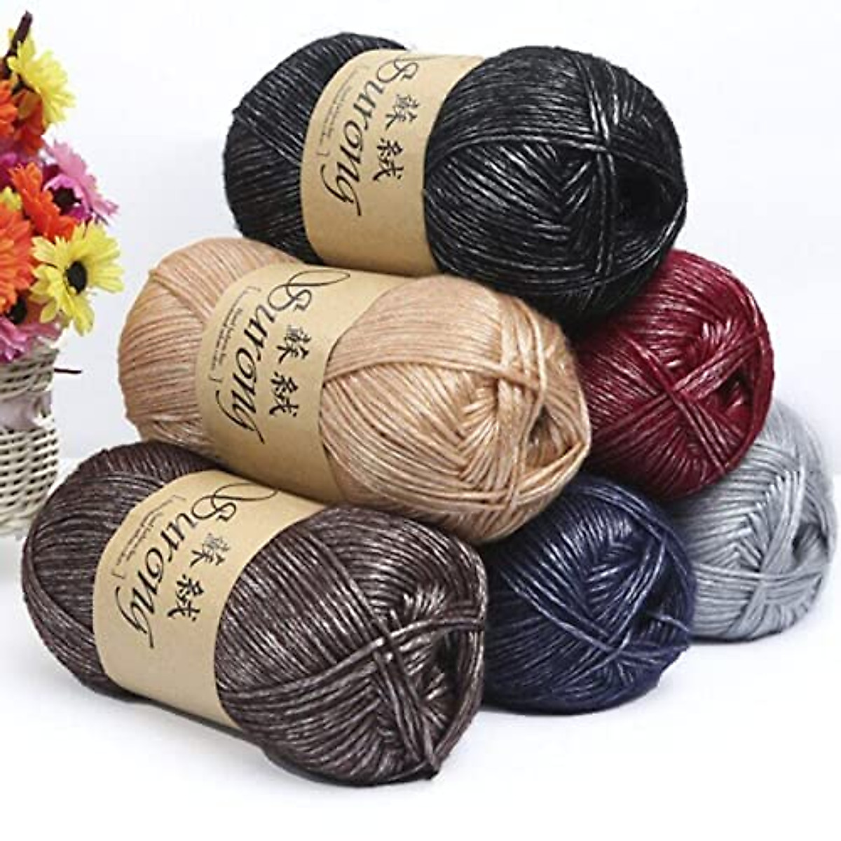 Crochet Yarn, 1 Roll 100g Crochet Yarn Strong Warmth Multiple Colour Hand Knitting Thick Wool Thread Cotton Yarn for Gift (Navy Blue)