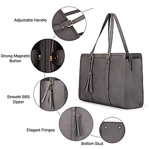 ECOSUSI Laptop Tote Fits Up to 15.6 Inch Briefcase for Women Office Handbags large Capacity with 3 Layer Compartments