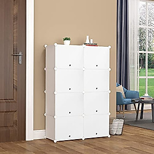 COOKA Tall Shoe Rack,8 Tiers Shoe Cabinet Boot Storage for Closet Hallway Bedroom Entryway,Space Saving White Shoe Shelf Organizer,32 Pairs Sturdy Shoe Shelf Boots Organizer