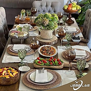 JEBBLAS Disposable Cloth Like Napkins, Built-in Flatware Pocket, Wedding Party Linen Feel White Napkin, Prefolded for Silverware,50 Count