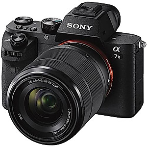 Sony a7 II Mirrorless Camera with 28-70mm Lens (ILCE7M2K/B) + Bag + 64GB Card + Card Reader + Flex Tripod + Hand Strap + Memory Wallet + Cap Keeper + Cleaning Kit (Renewed)