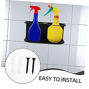 OSOLADY Spray Bottle Holder Wall Hanging Spray Bottles Storage Rack Heavy Duty Hooks Spray Bottle Mount Bracket Wall Bracket Spray Bottle Wall Mount Spray Bottle Hook Black Stainless Steel