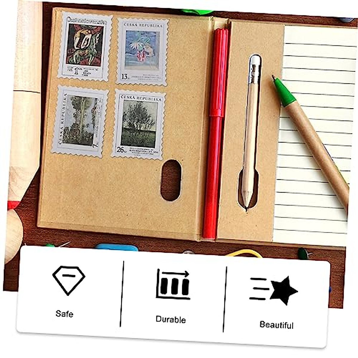 Tofficu 6 Packs Paper Stamp Sticker Scrapbook Stamp Sticker Photo Scrapbook Stamp Decal Scrapbooking Masking Tape Scrapbook Sticker Adhesive Decoration Sticker Photo Corner Plant Travel
