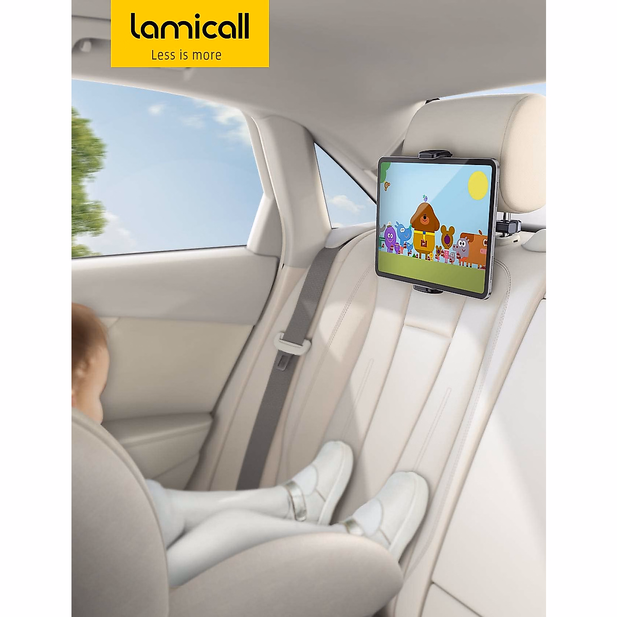 Lamicall Car Tablet Mount, Headrest Tablet Holder - Car Back Seat Travel Tablet Stand for Kids, Compatible with iPad Pro Air Mini, Galaxy Tab, Fire HD, 4.7-13" Cell Phone, Tablets and Devices