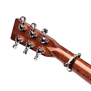 D'Addario Guitar Capo for Acoustic Guitar - Cradle Style Acoustic Guitar Capo - Creates Even Tension - Self Centering Capo Creates Even Tension - Stainless Steel,Silver