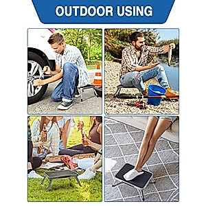 ACSTEP Step Stool 1 Step Folding Foot Stool Metal One Step Ladder Anti-Slip with Wide Pedal,330Ibs Foldable Step Stool for Adults RV Kitchen Closet Bedside Bed Stepping Stool