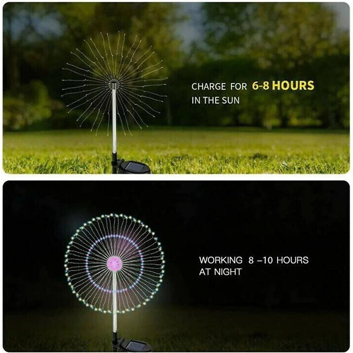 Waterproof Solar Garden Fireworks Lamp,2023 Creative DIY Outdoor LED Lights IP65 Waterproof Path Lawn Decor for Swimming Pool Walkway Pathway Backyard Lawn Landscape garden Patio (WHITE)