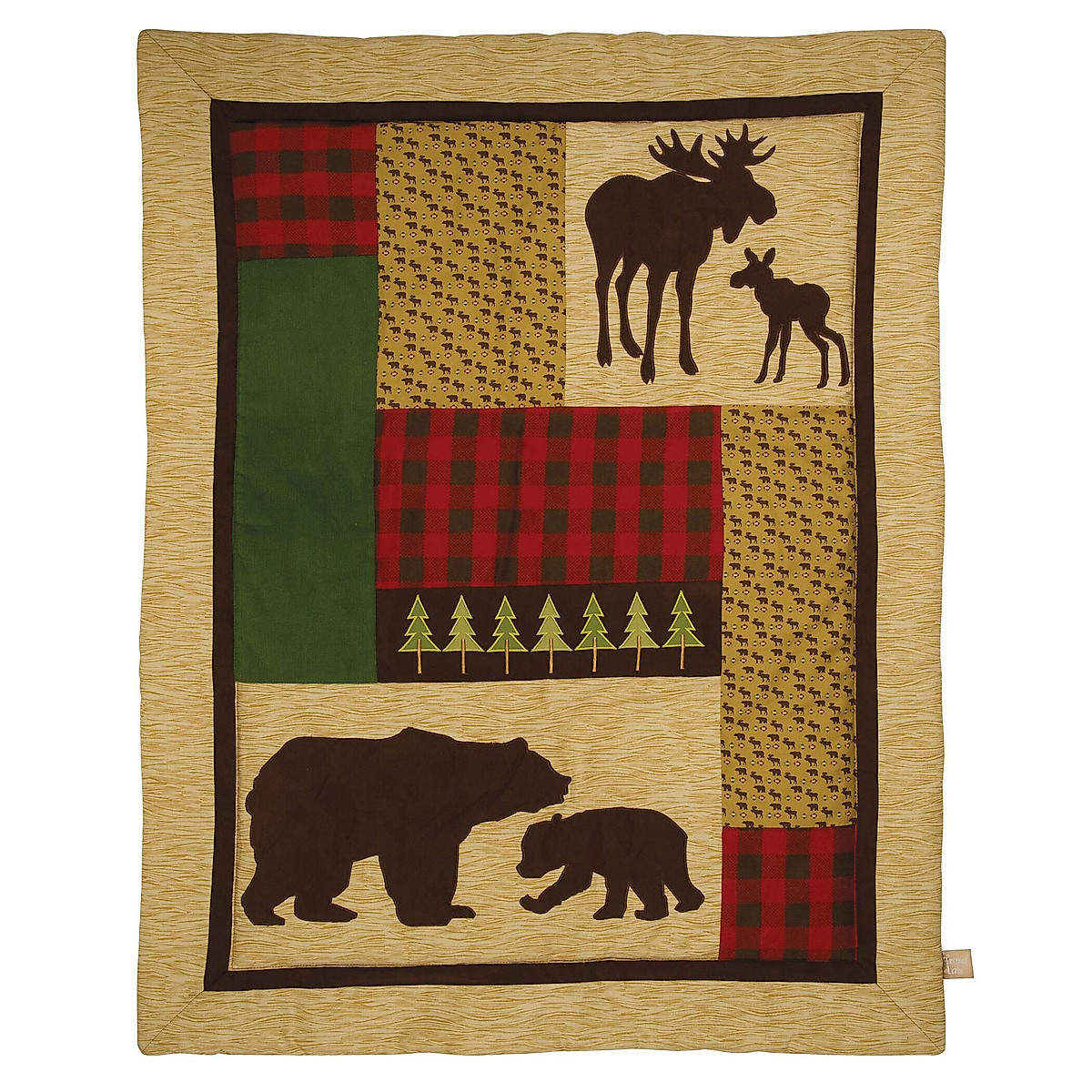 Trend Lab Northwoods 3 Piece Crib Bedding Set, Can Be Used As A Blanket Or A Playmat for Tummy Time, Includes Quilt, Fitted Crib Sheet and Skirt