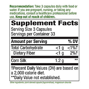 Nature's Way Premium Herbal Corn Silk, 1,200 mg per serving, 100 Capsules
