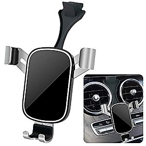 LUNQIN Car Phone Holder For 2019-2021 Mercedes Benz C-Class c260 c200 c300 and 2020-2022 GLC-Class GLC260 GLC300 [Big Phones With Case Friendly] Auto Accessories Interior Decoration Mobile Phone Mount