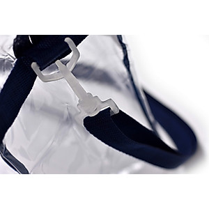 Handy Laundry Clear Tote Bag Stadium Approved - Shoulder Straps and Zippered Top. Perfect Clear Bag for Work, School, Sports Games and Concerts. Meets Stadium Tournament Guidelines. (Blue)