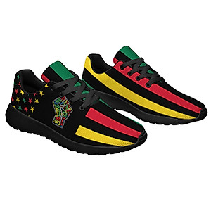 Juneteenth Black Woman Walking Shoes Lightweight Freedom Running Shoes Men Outdoor Fashion 1865 Sneaker Black Size 7.5