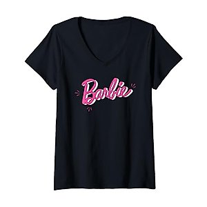 Barbie - Sketch Logo V-Neck T-Shirt