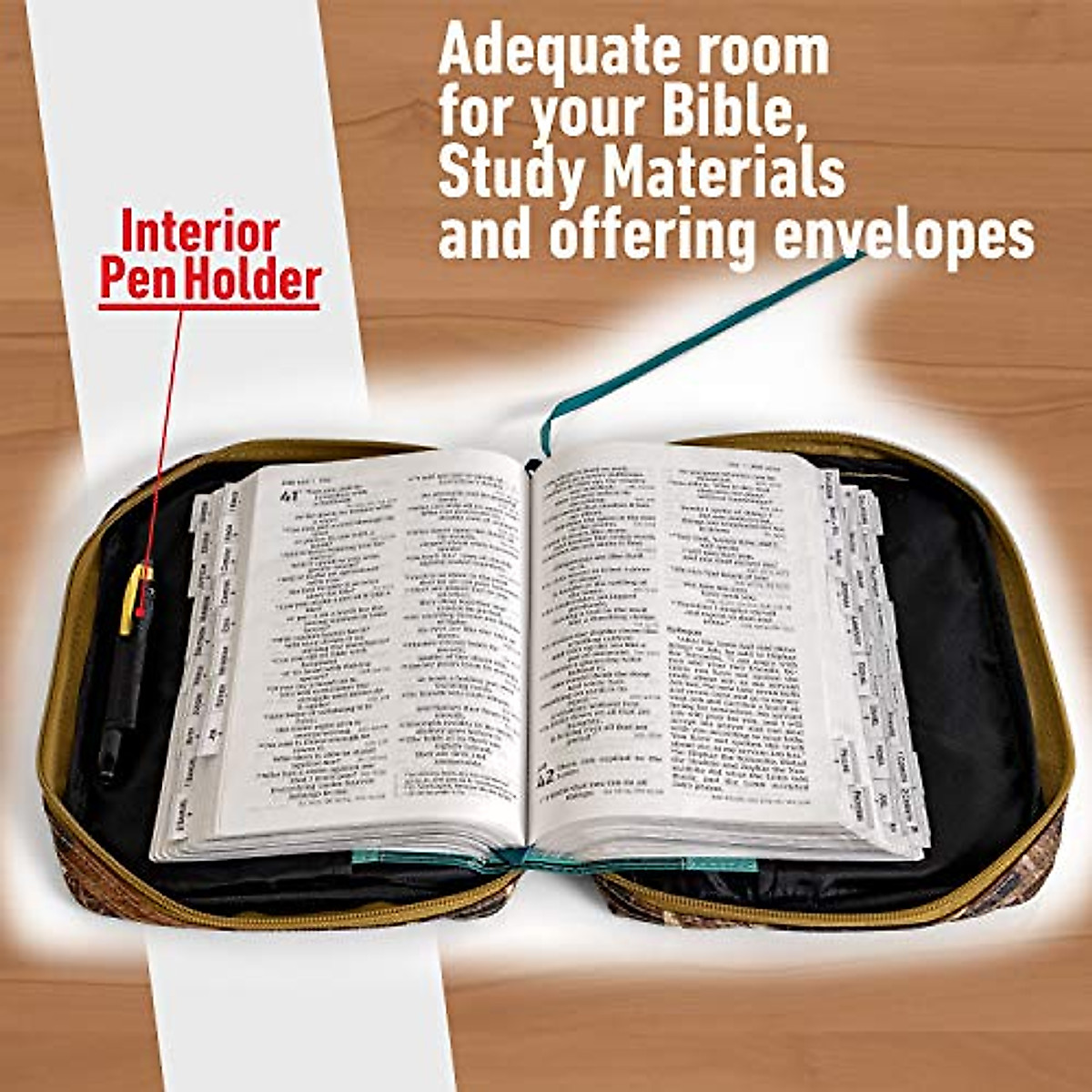 Extreme Pak Bible Cover with Extra Zippered Compartments, to Protect The Good Book, JX Swamper Camouflage