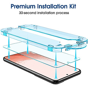 amFilm OneTouch Screen Protector for Samsung Galaxy S22 Plus 6.6 inch, Samsung Galaxy S22 + 6.6 inch, 9H Hardness with Camera Lens Protector, Bubble Free, Tempered Glass, 2 Pack