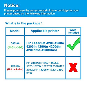LCL Compatible Toner Cartridge Replacement for HP 38A Q1338A 4200 4200n 4200ln 4200tn 4200dtn 4200dtns 4200dtnsl (1-Pack Black)