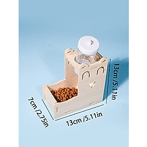 QWINEE Hamster Waterer Food Feeder Hanging Water Bottle Stand Without Water Bottle Auto Dispenser Base for Hamster Rat Gerbil Mouse Guinea Pig Beige One Size