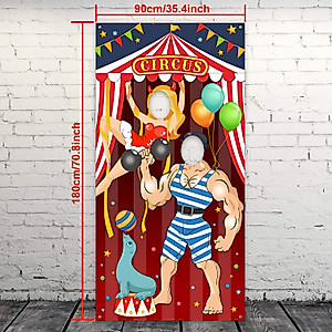 Carnival Circus Party Decoration Carnival Photo Door Banner Backdrop Props, Large Photo Door Banner for Carnival Circus Party Decor Game Supplies (Hercules)