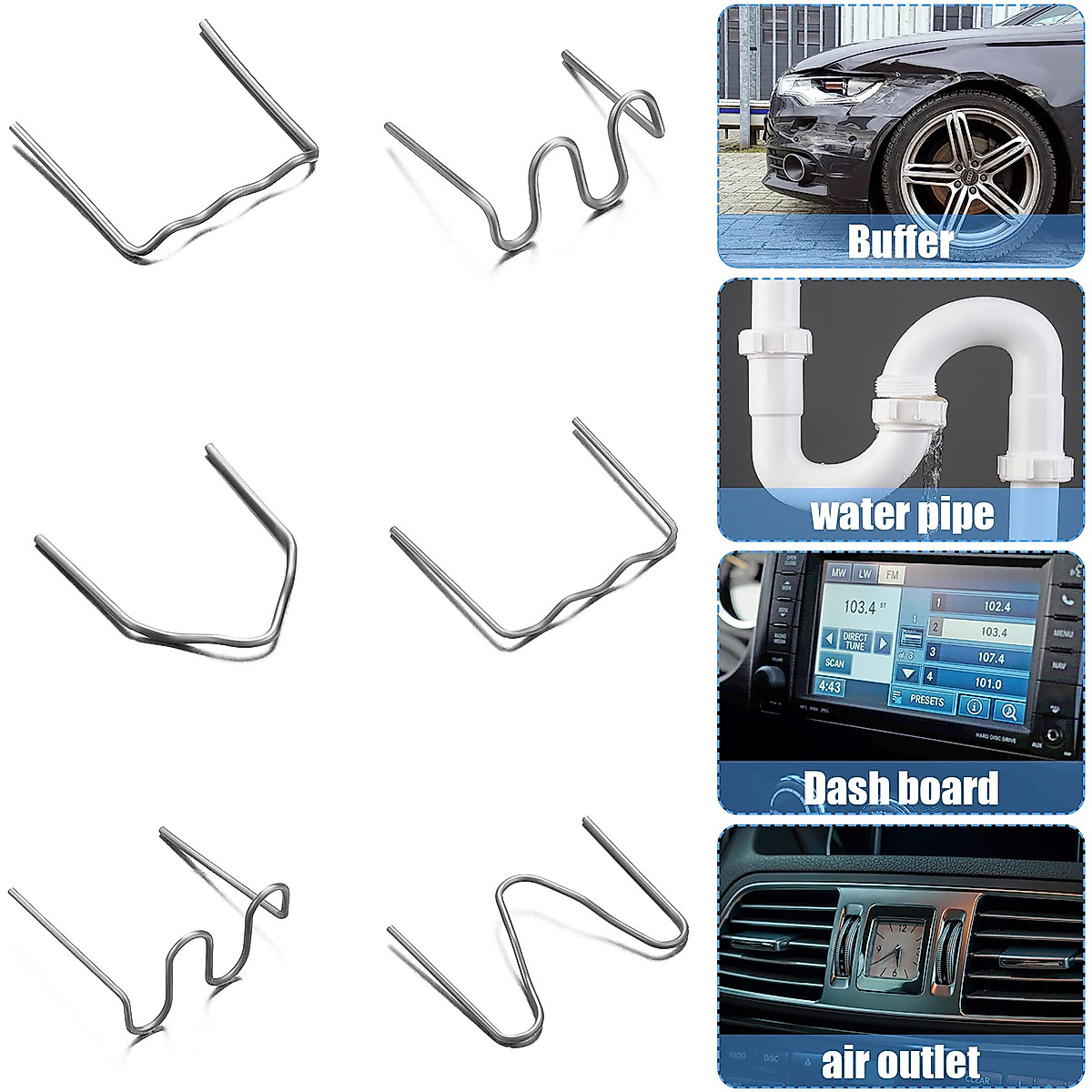 1000 Pieces Hot Stapler Plastic Repair Kit Welding Stapler Welding Rods Automotive Plastic Repair Machine Welding Hot Stapler for All Cars and Plastic Repair