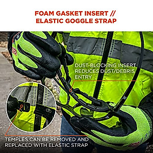 Ergodyne - 56050 Loki Yellow Lens Safety Glasses, Yellow Lens, Black Frame