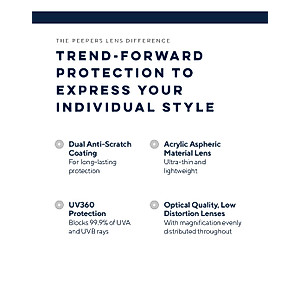 Peepers by PeeperSpecs Women's Skinny Mini Rectangular Reading Glasses, Tortoise, 48 + 3