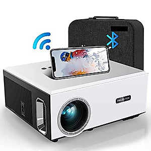 ABoolon Outdoor Projector Projector with WiFi and Bluetooth,Projector 4K Support 500" Display,4P/4D Keystone Correction,50%Zoom,PPT, Compatible TV Stick,iOS,Android,Win