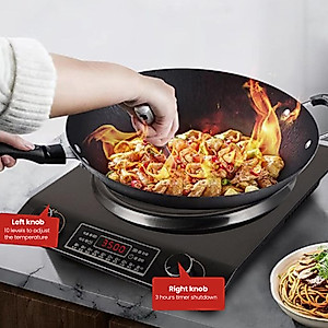 3500W Portable Induction Cooktop, Aluminum ABS Countertop Induction Cooker Hot Plate with Smart Touch Panel for Home Kitchen(us plug110V)