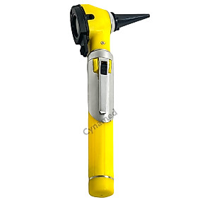 Mini Fiber Optic Otoscope Yellow (Pocket Size) Ent Diagnostic Set Plus 1 Replacement Bulb Cynamed