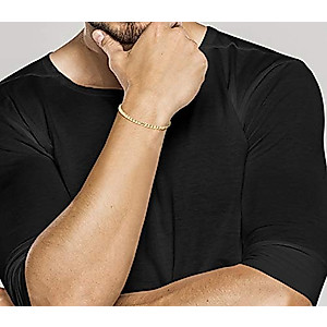 Miabella 18K Gold Over 925 Sterling Silver Organic Cube Bead Chain Bracelet for Women Men, Handmade in Italy (Length 7 Inches (Small))