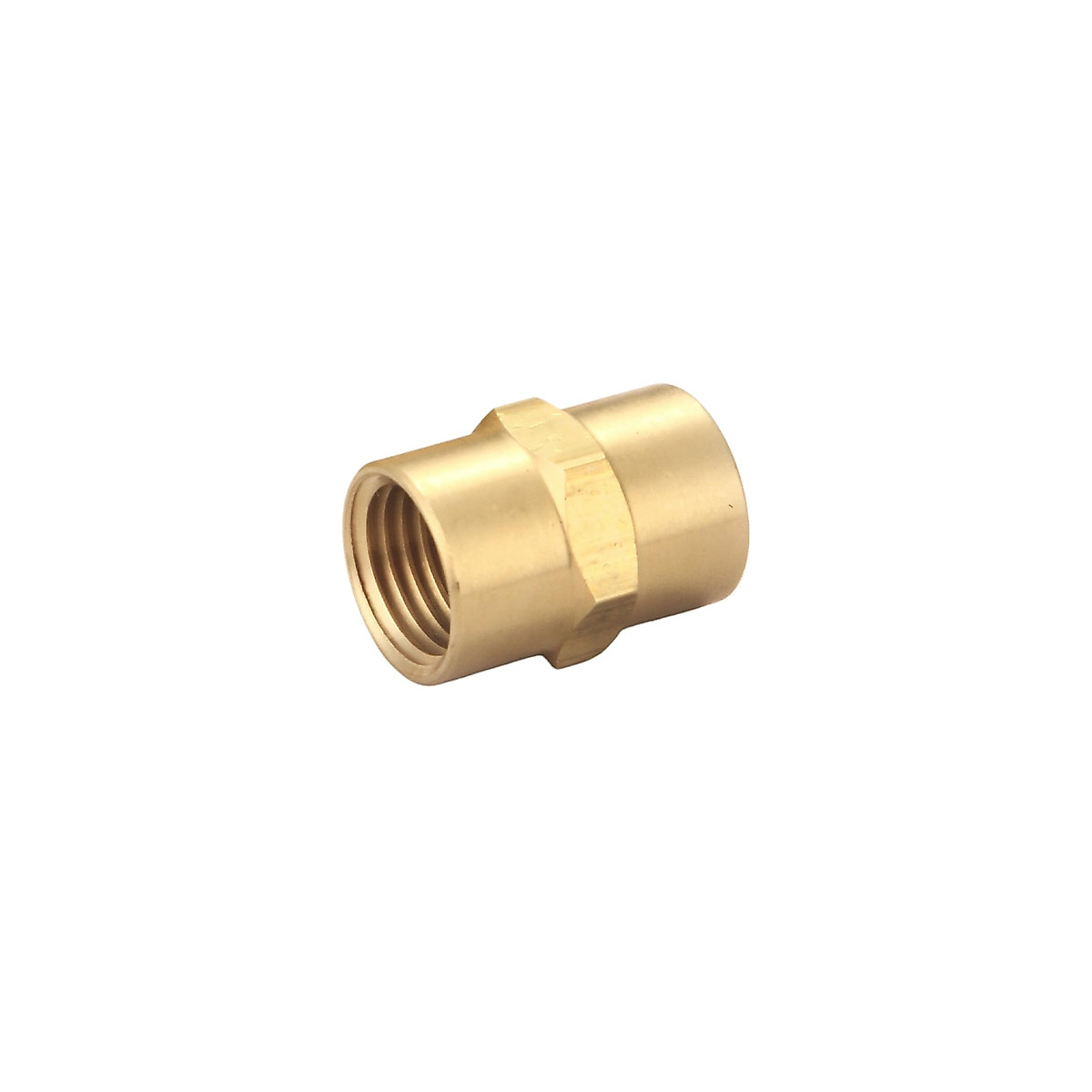 T TANYA HARDWARE Brass Coupling 1/4 Inch NPT Female x 1/4 Inch NPT Female Hex Head Pipe Fitting (Pack of 2), Compressor connector fnpt to fnpt, Air Hose Adapter Brass Fittings