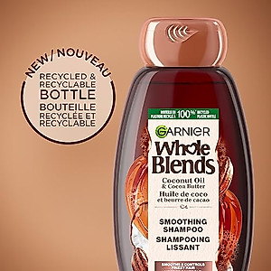 Garnier Whole Blends Shampoo with Coconut Oil & Cocoa Butter Extracts, 22 Fl Oz (1 Count)