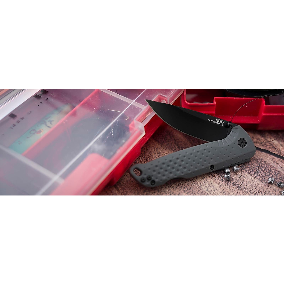 SOG ADVENTURER LB/3.5" BLADE/5CR15MOV/GRAY + BLK/BLISTER PACK