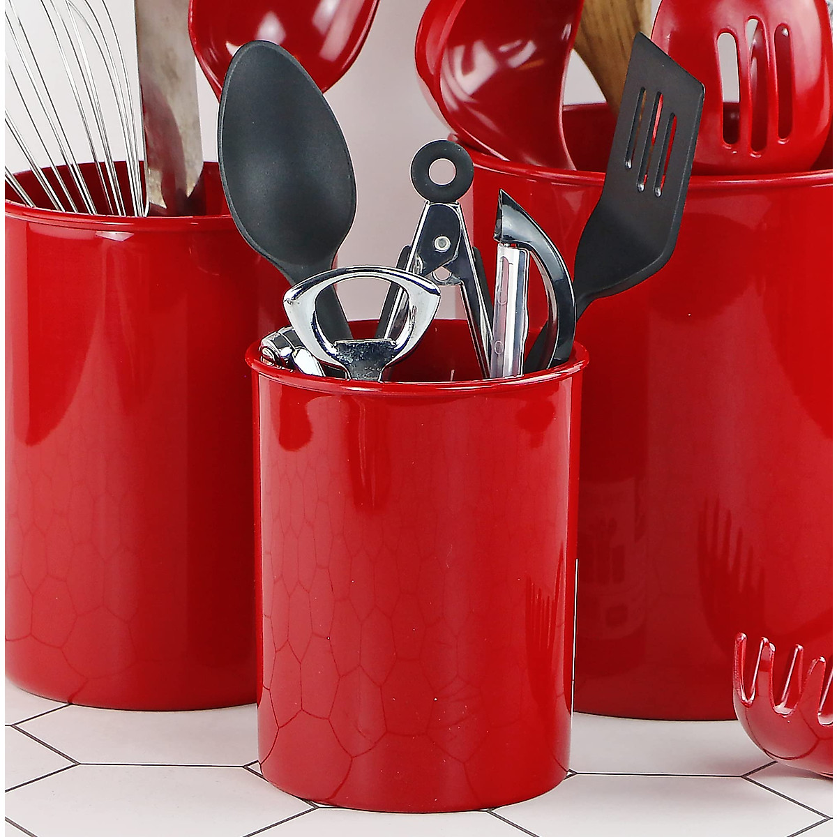 Reston Lloyd Multipurpose Utensil/Crock Holder, Small/Short Crock, Red